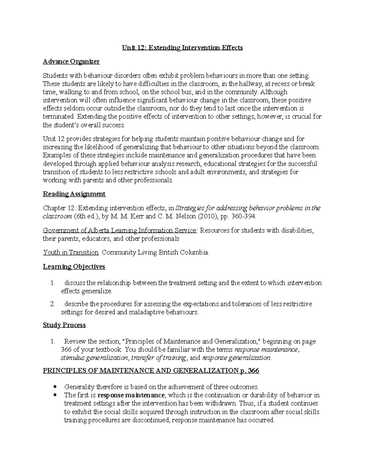 Unit 12 - EDPY 471 – Managing Behaviour Problems in the Classroom ...