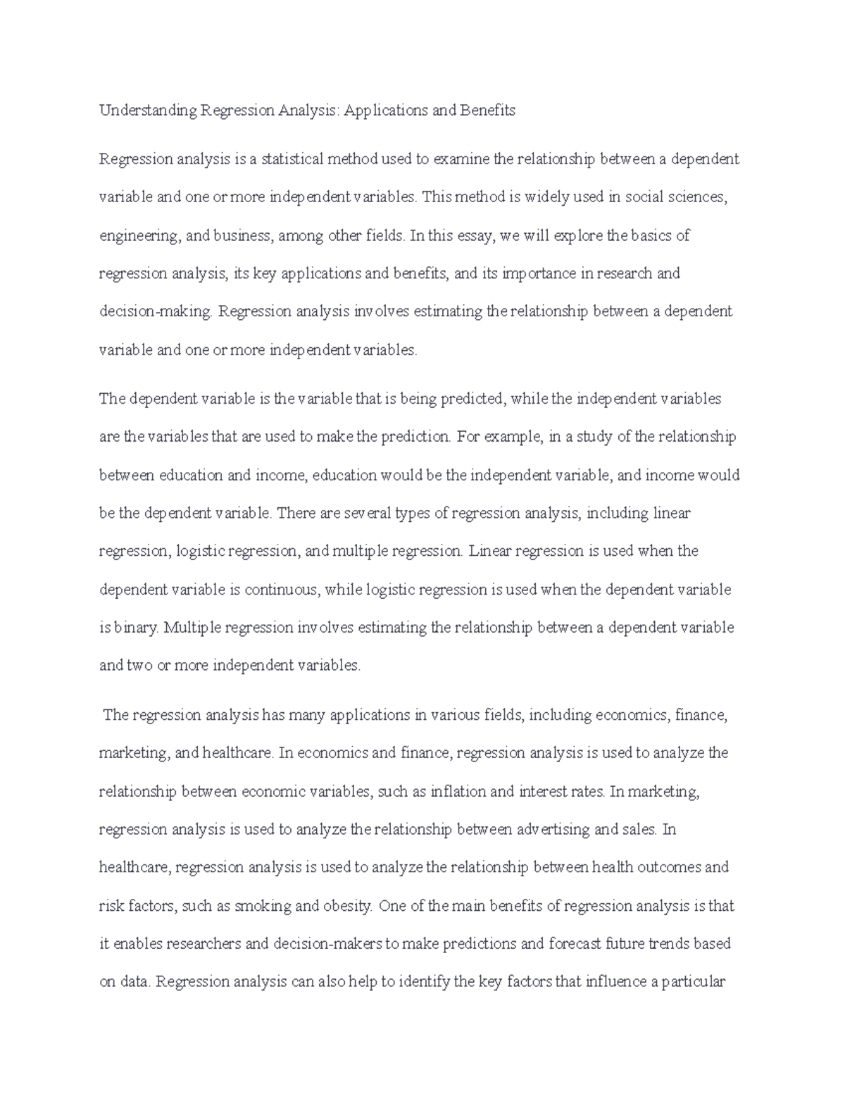 Understanding Regression Analysis - This method is widely used in ...