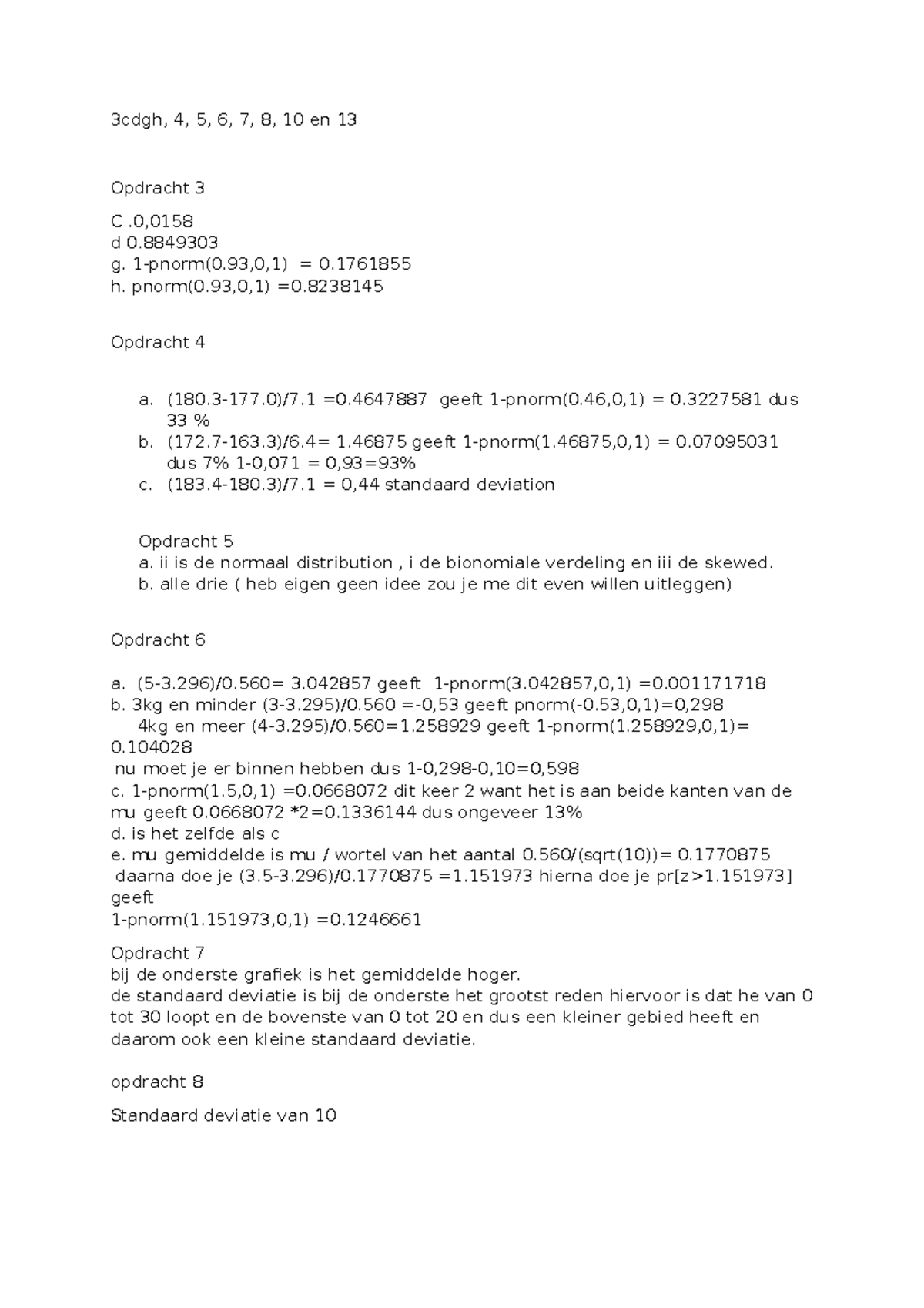 Huiswerk dava week 42 - Bachelorproject Biologie - UvA - Studeersnel