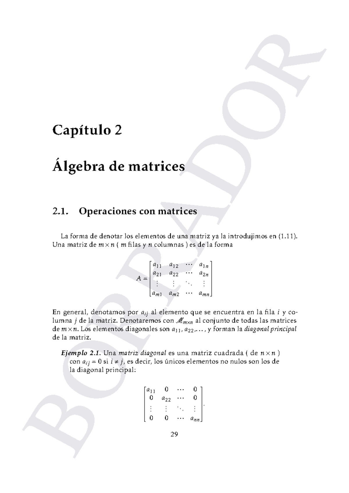 Algebra de Matrices - Cap ́ıtulo 2 ́ Algebra de matrices 2. Operaciones ...
