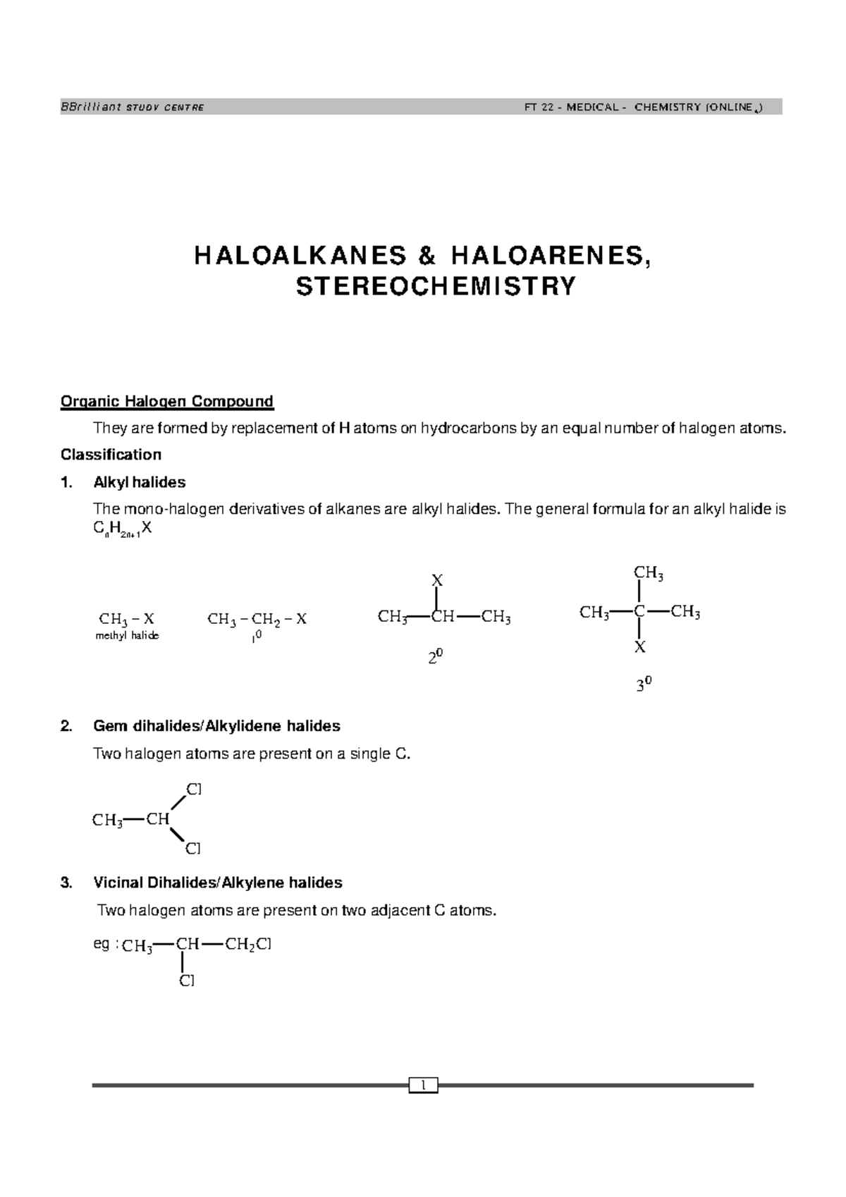 Halo - capsule note - Organic Halogen Compound They are formed by ...