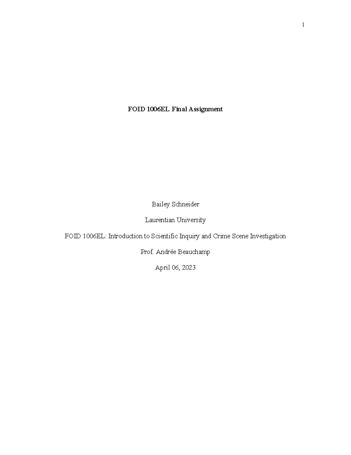 FOID 1006EL Final Assignment - FOID 1006EL Final Assignment Bailey ...