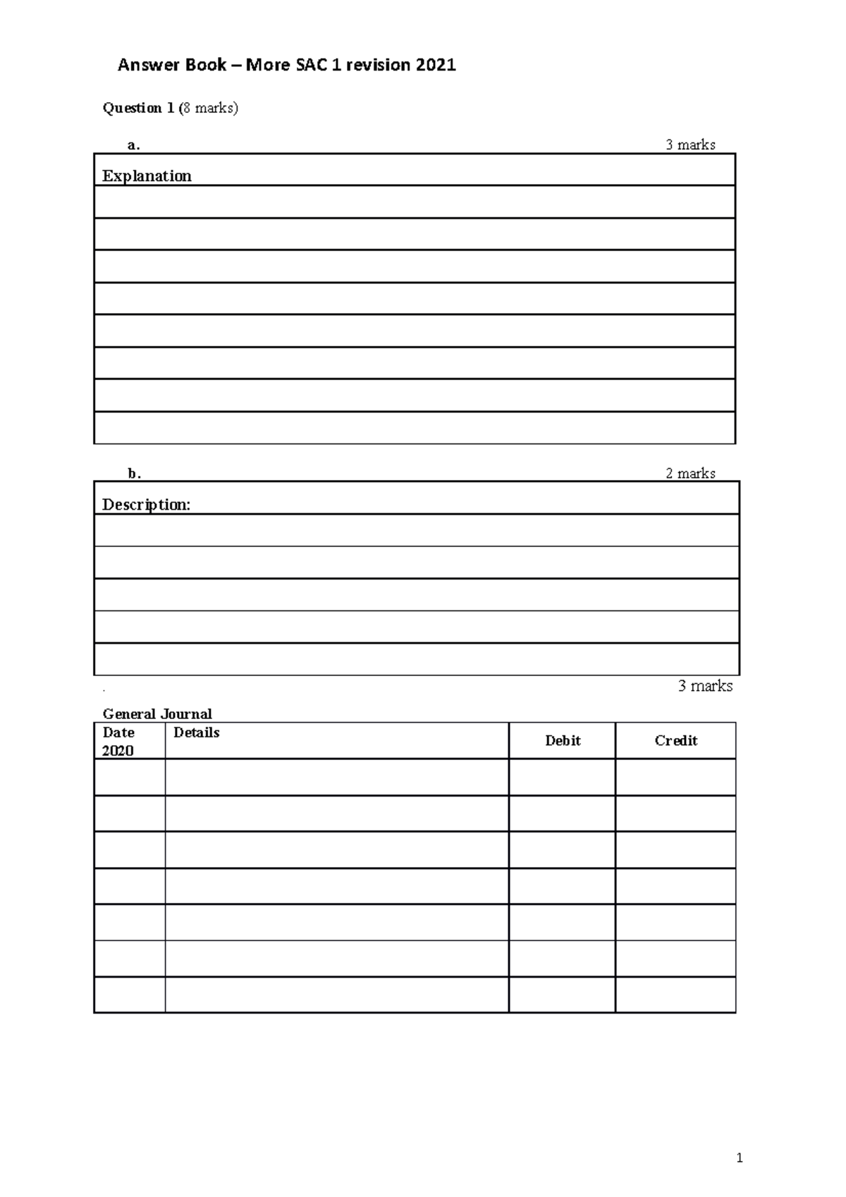 SAC 1 revision 2021 answer booklet - Answer Book – More SAC 1 revision ...