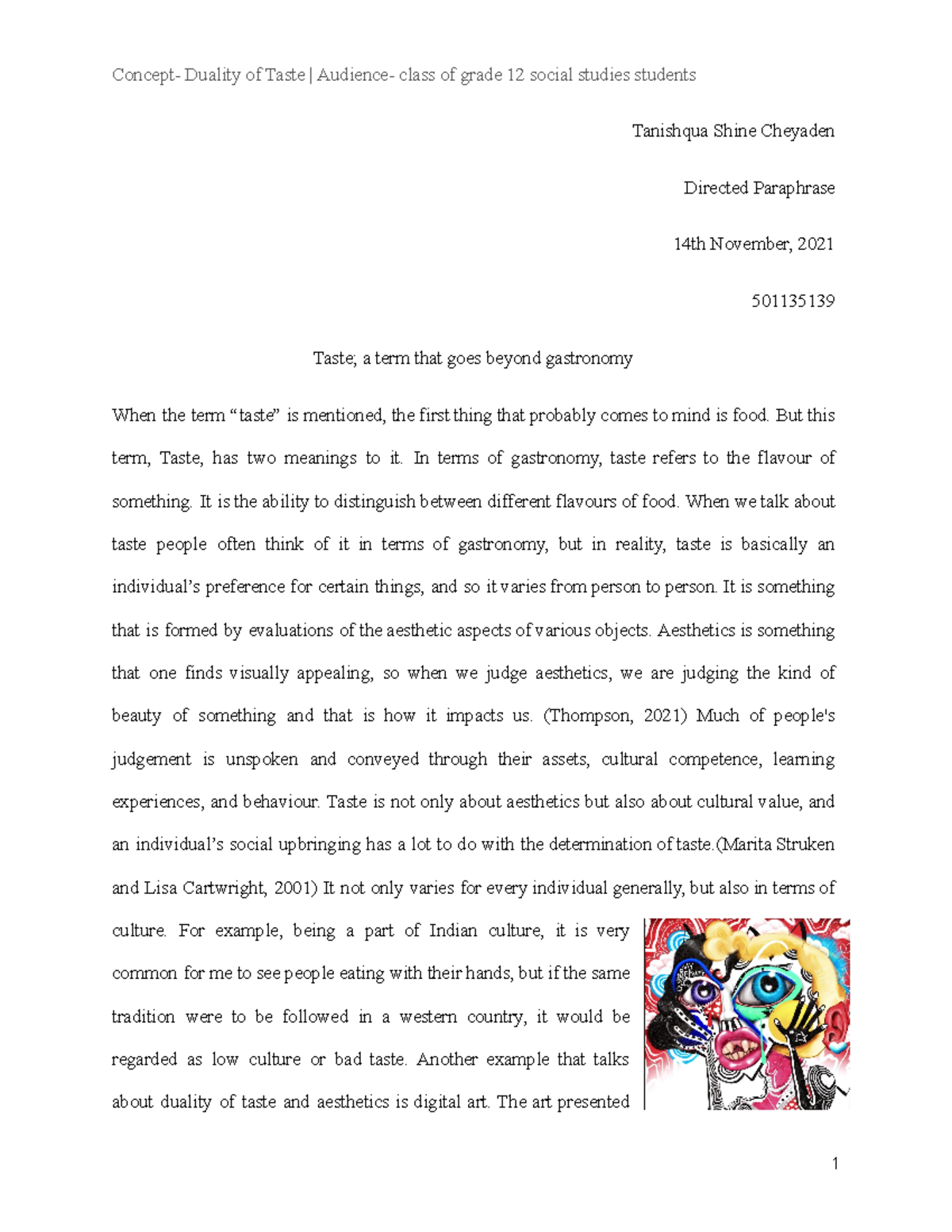 Directed Paraphrase Assignment - Concept- Duality of Taste | Audience ...