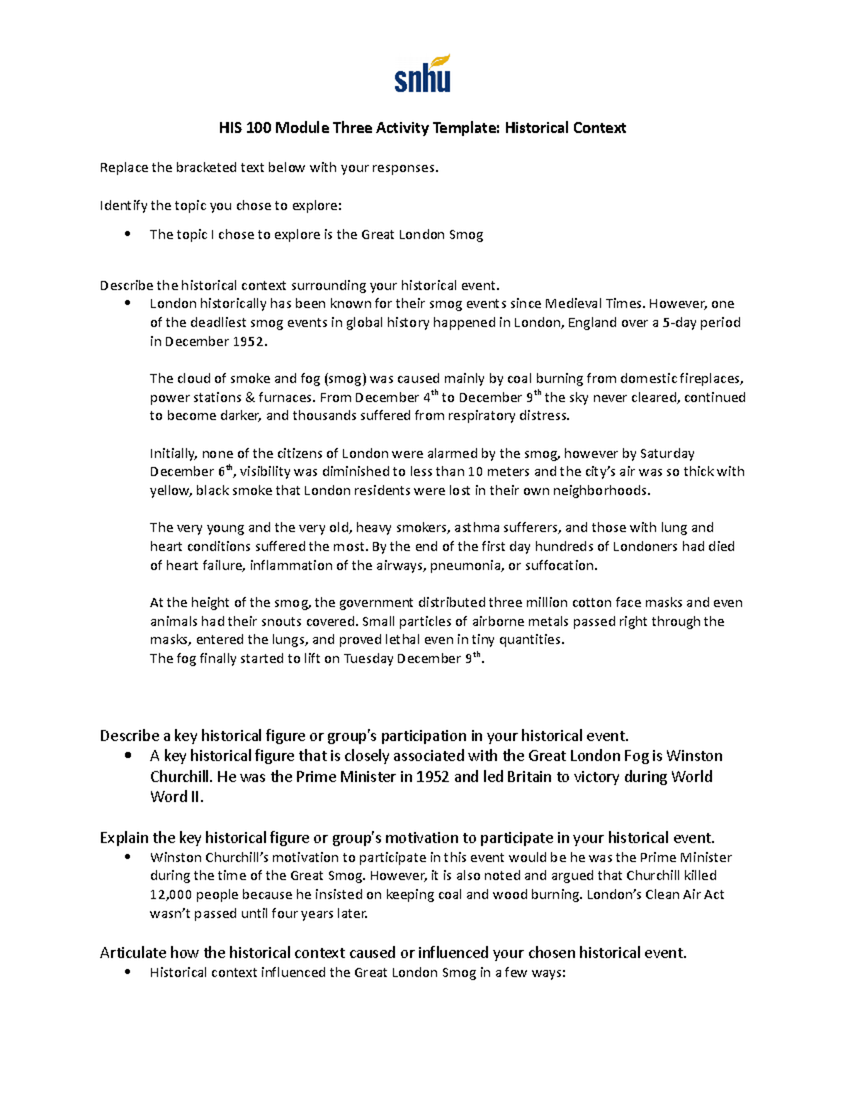 HIS 100 Module Three Activity Context Template - HIS 100 Module Three ...