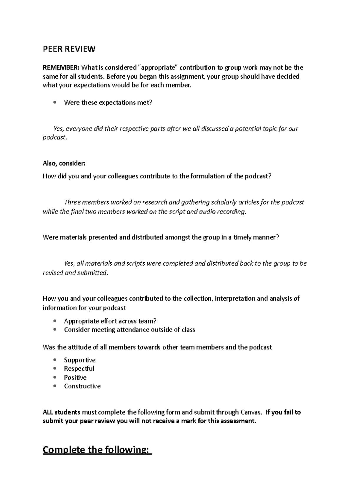 Peer review 2023 - PEER REVIEW REMEMBER: What is considered ...