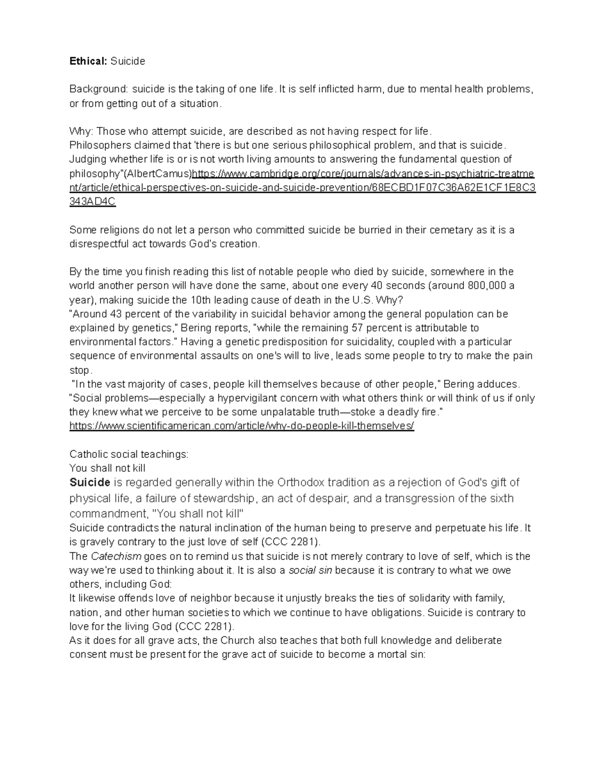 Religion Culminating - religon notes for grade 12 did amazing for 10o ...