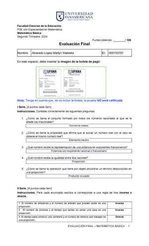 Hoja de mate parte 3 - Ejercicios - Matemática Básica - 21) = 6493 p4, 22) 241516 K 12 12 = 16 K ...