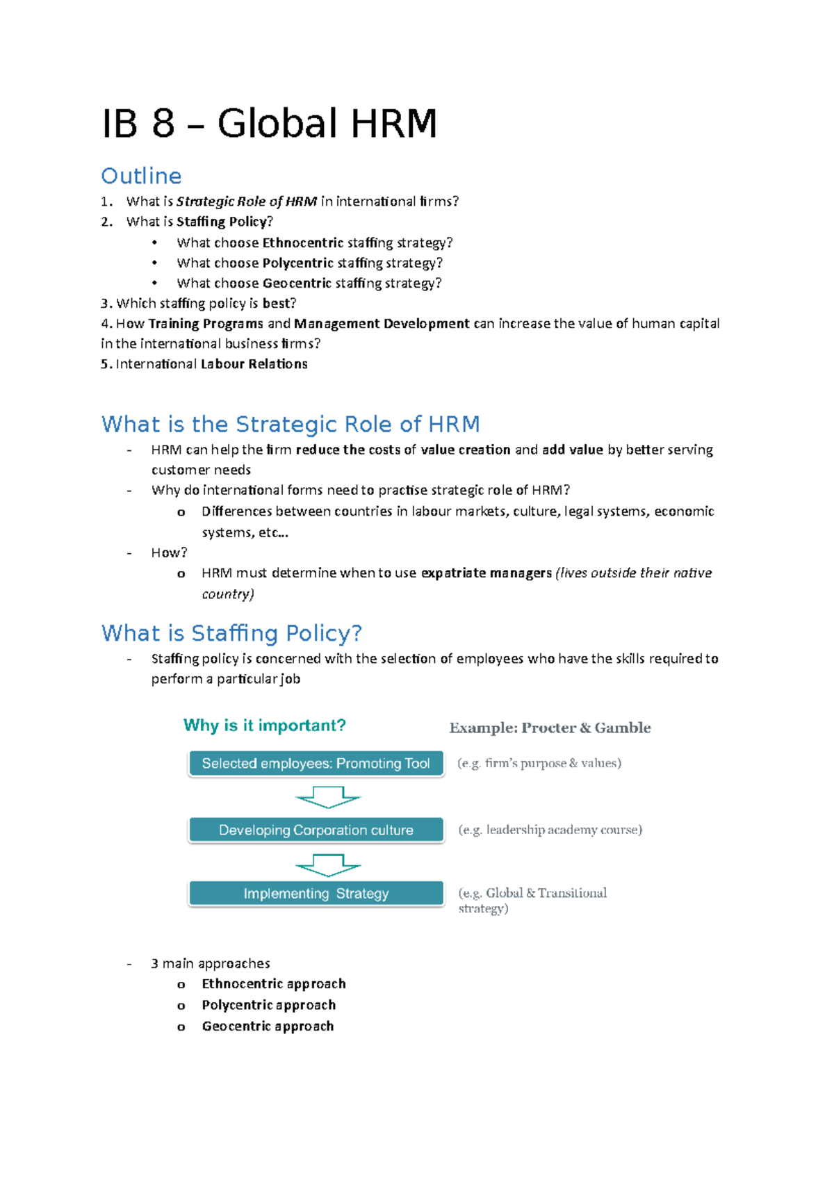 IB 8 - Global HRM - Lecture notes 8 - IB 8 – Global HRM Outline 1. What ...