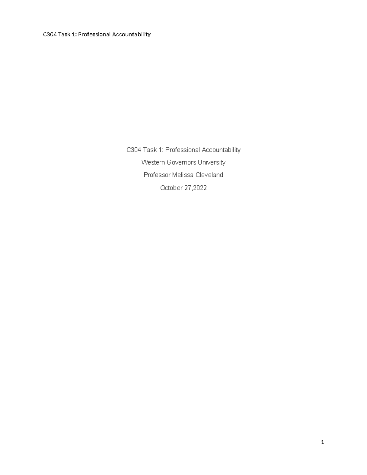 C304 task 1 Final - passed 1st try - C304 Task 1: Professional ...