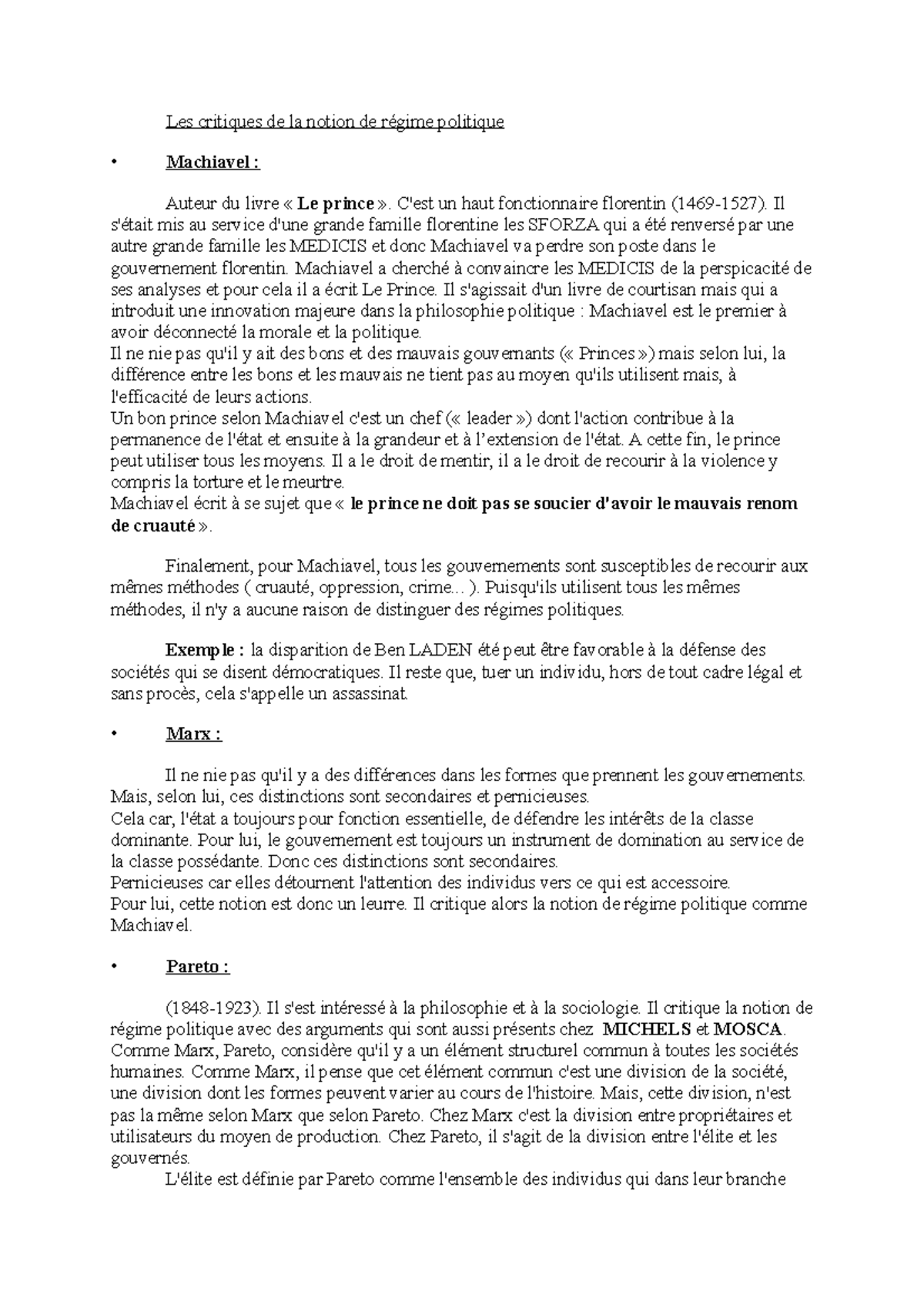 Les critiques de la notion de régime politique - Les critiques de la ...