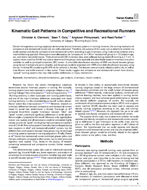 [15432688 - Journal of Applied Biomechanics] The Role of Running ...
