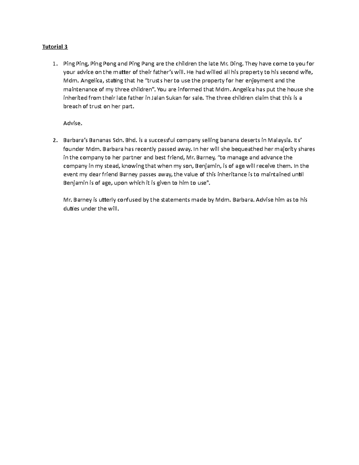 380558 Tutorial 3 class work for tuto and students of class 2012 ...