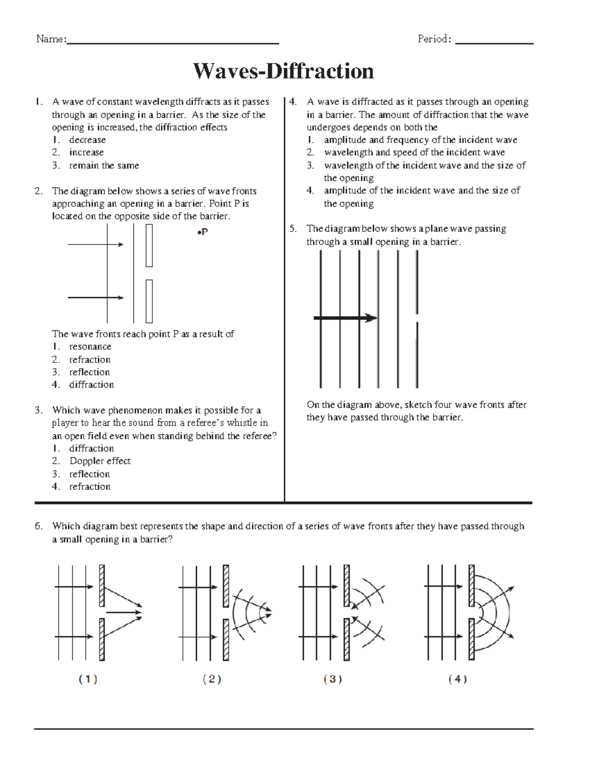 Waves-Diffraction - good sheet - Mathematics of finance - Studocu
