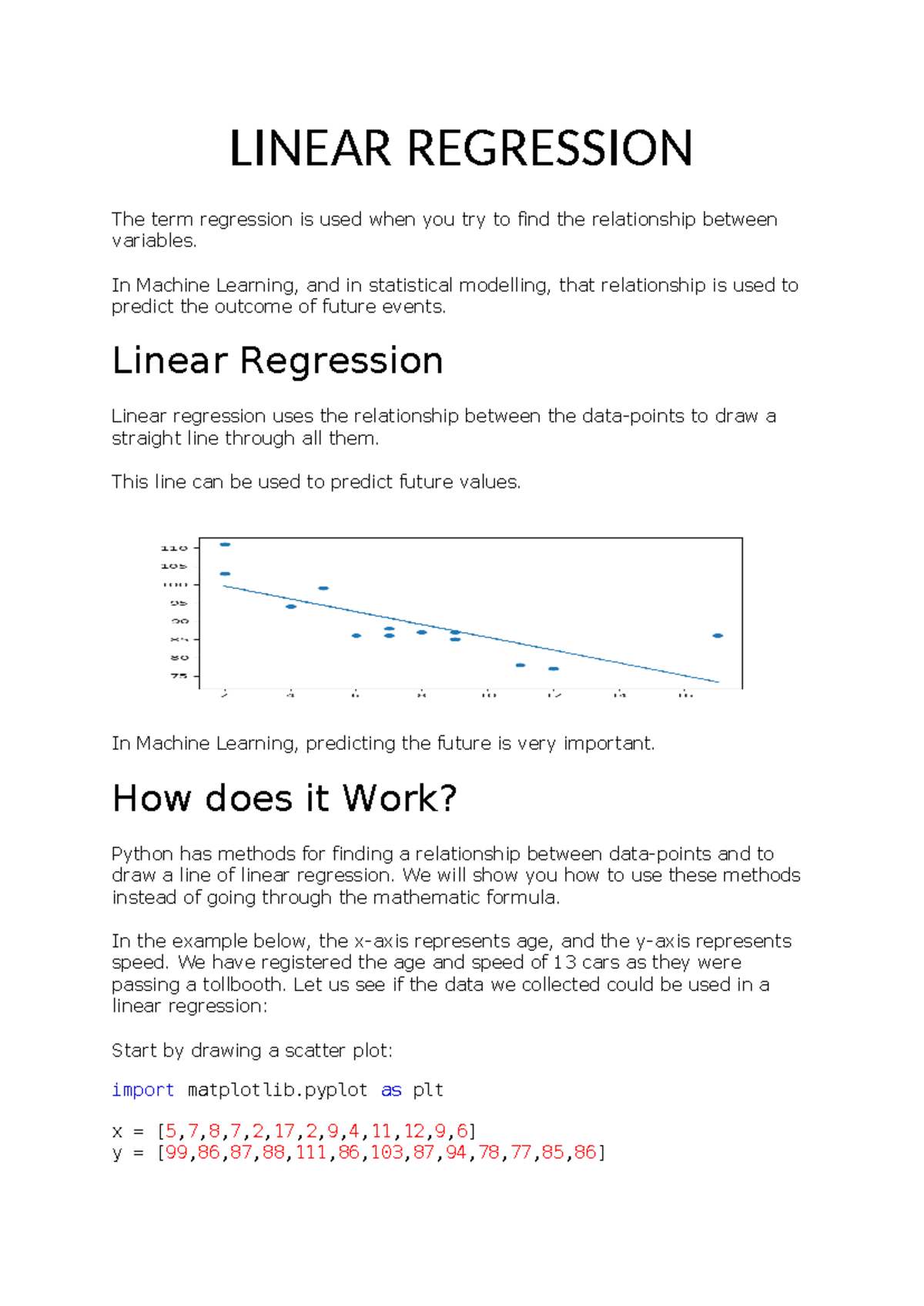 Linear Regression IN Machine Learning Model - LINEAR REGRESSION The ...