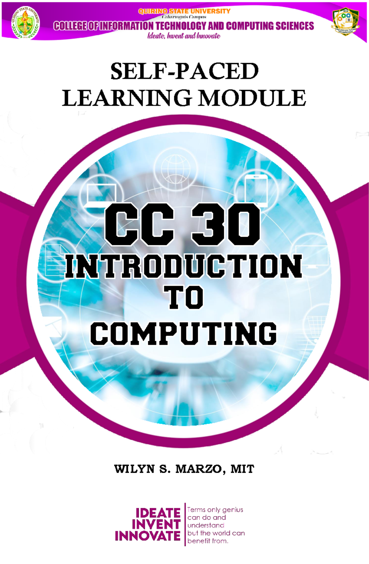 Final Module CC30 Intro TO Computing - SELF-PACED LEARNING MODULE WILYN ...