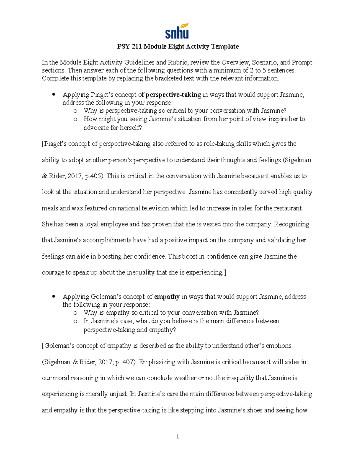 8-2 Activity Journal - PSY 211 Module Eight Activity Template In the ...