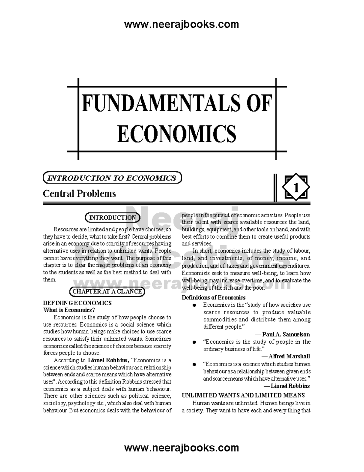 Summary of Fundamentals of Economics All Chapters - neerajbooks Neeraj ...