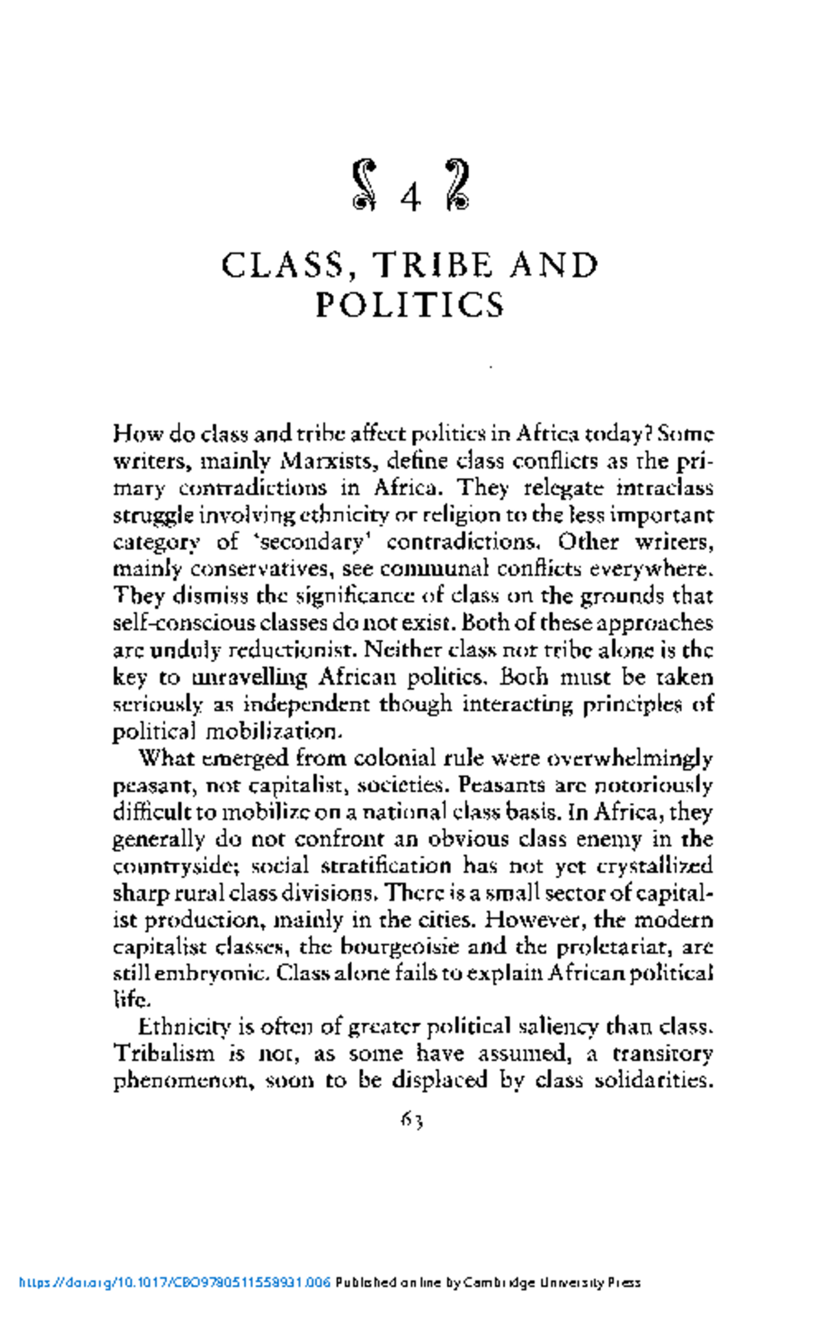 Class tribe and politics - CLASS, TRIBE AND POLITICS How do class and ...