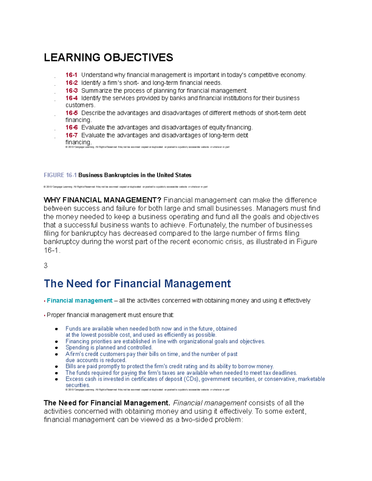 Chapter 16 - LEARNING OBJECTIVES 16-1 Understand why financial ...