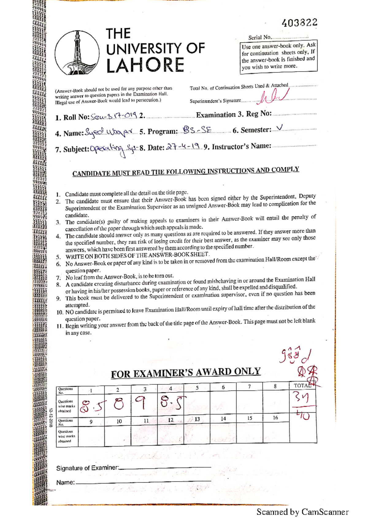 Operating System Final Paper Best Sample - Software Engineering - Studocu