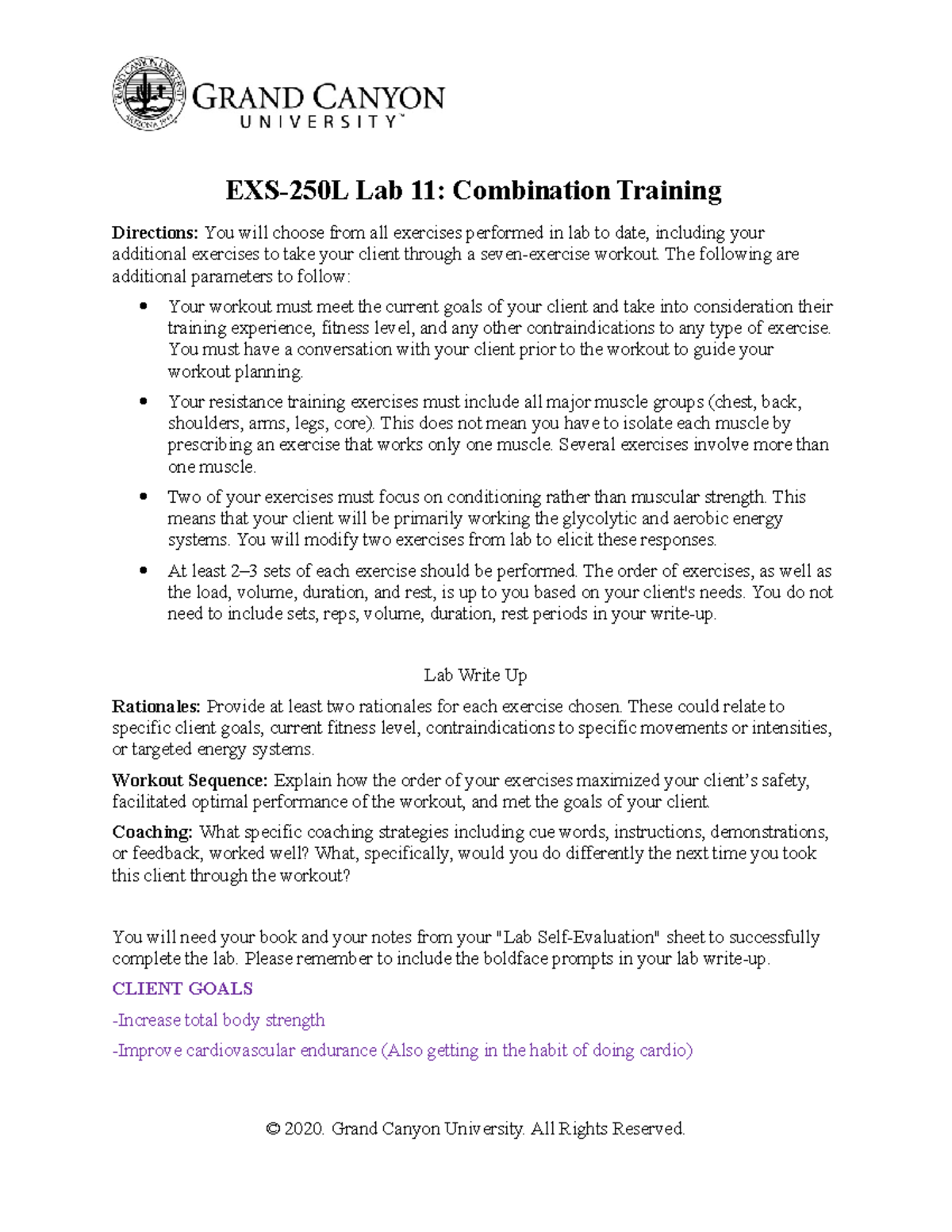 LAB 11- Combination Training - EXS-250L Lab 11: Combination Training ...