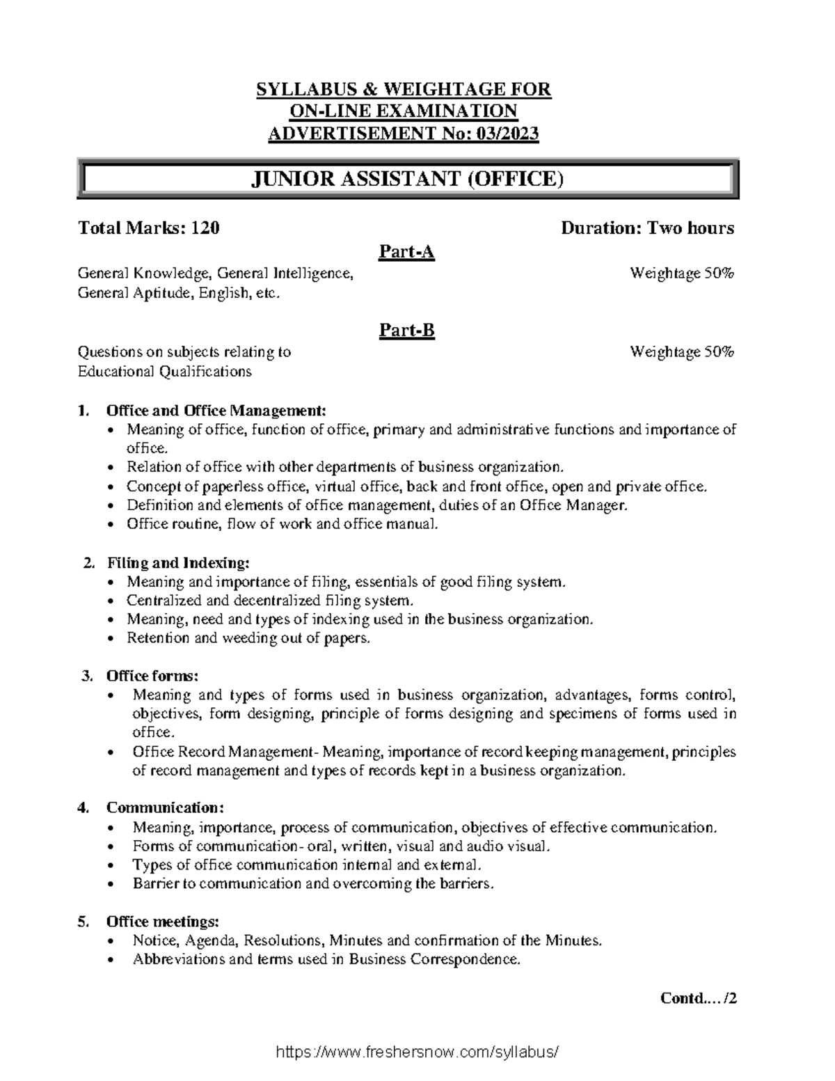 AAI Junior Assistant Office Exam Topics, Test Pattern - SYLLABUS ...