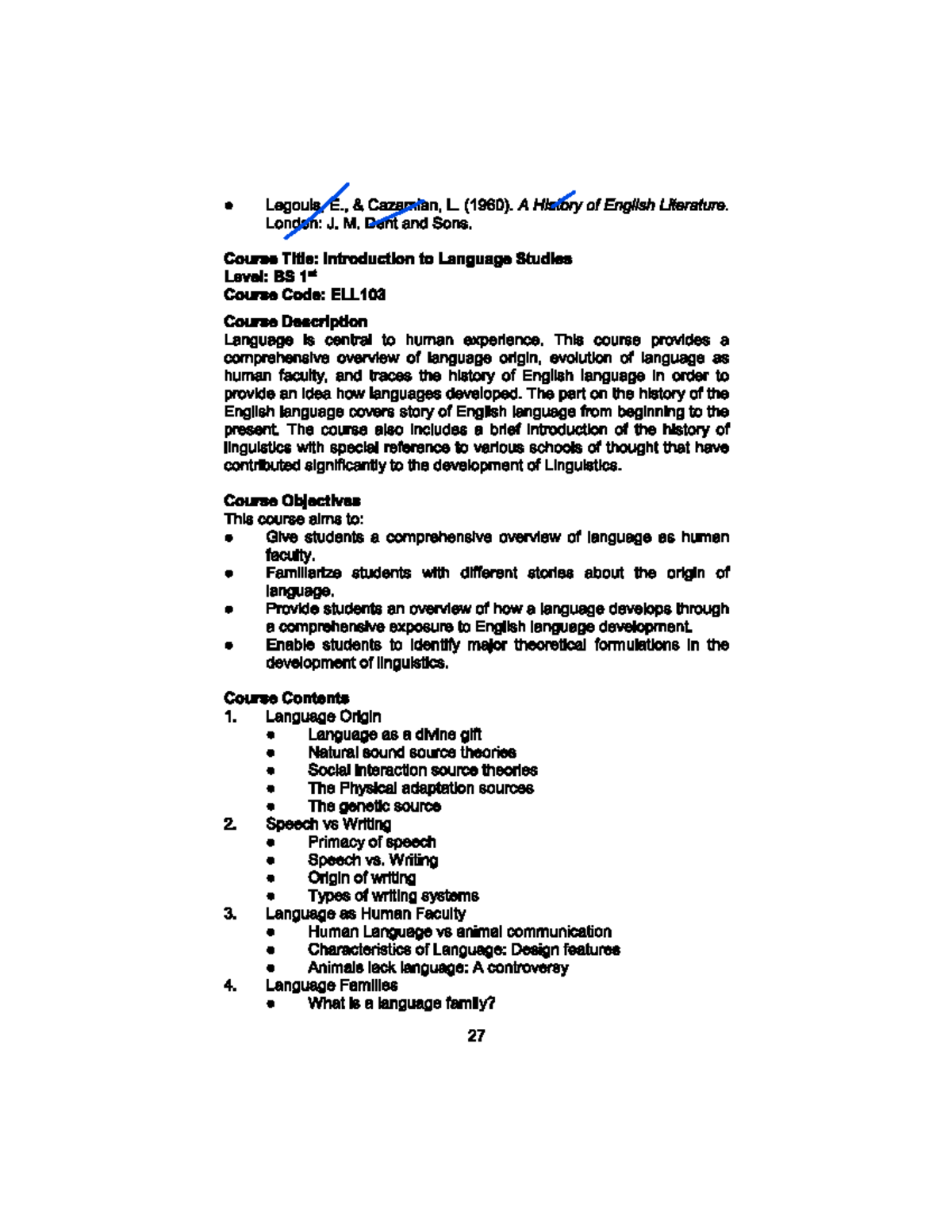 BS ENG Outline - Legouis E., Cazamian, L. (1960). A History of English ...