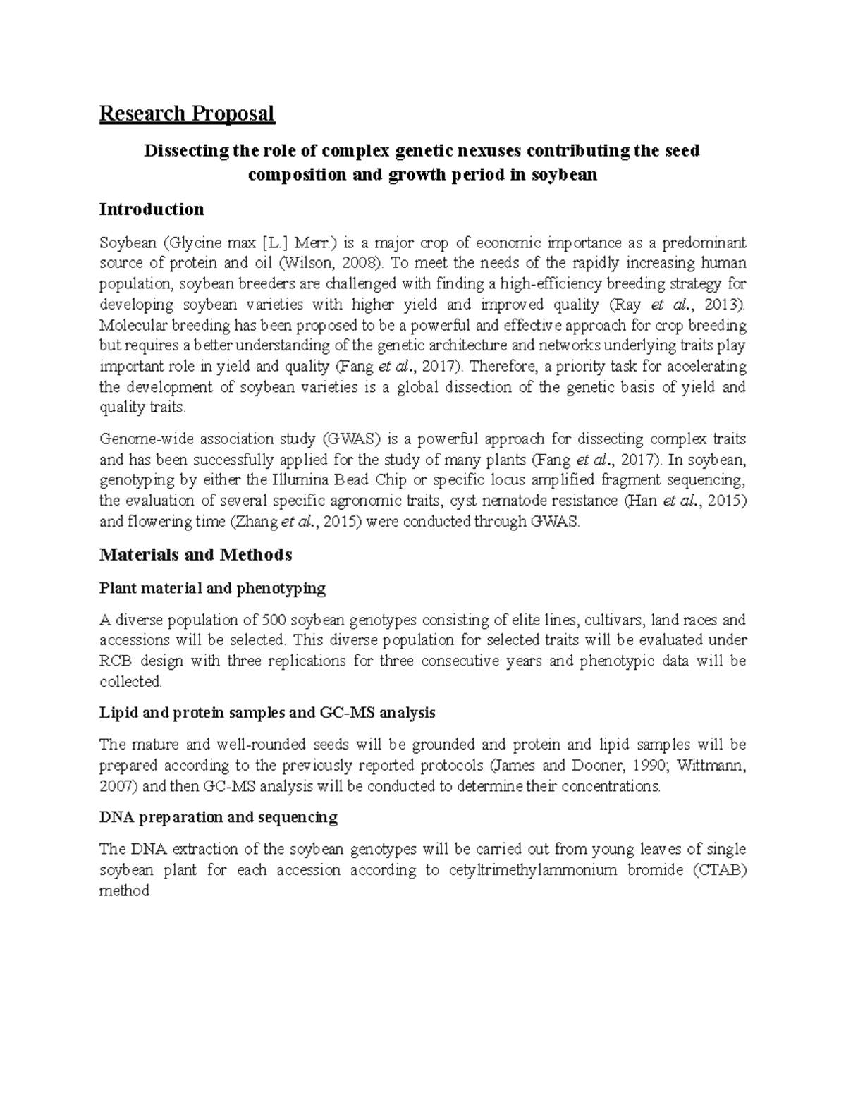 Research Proposal - Research Proposal Dissecting the role of complex ...