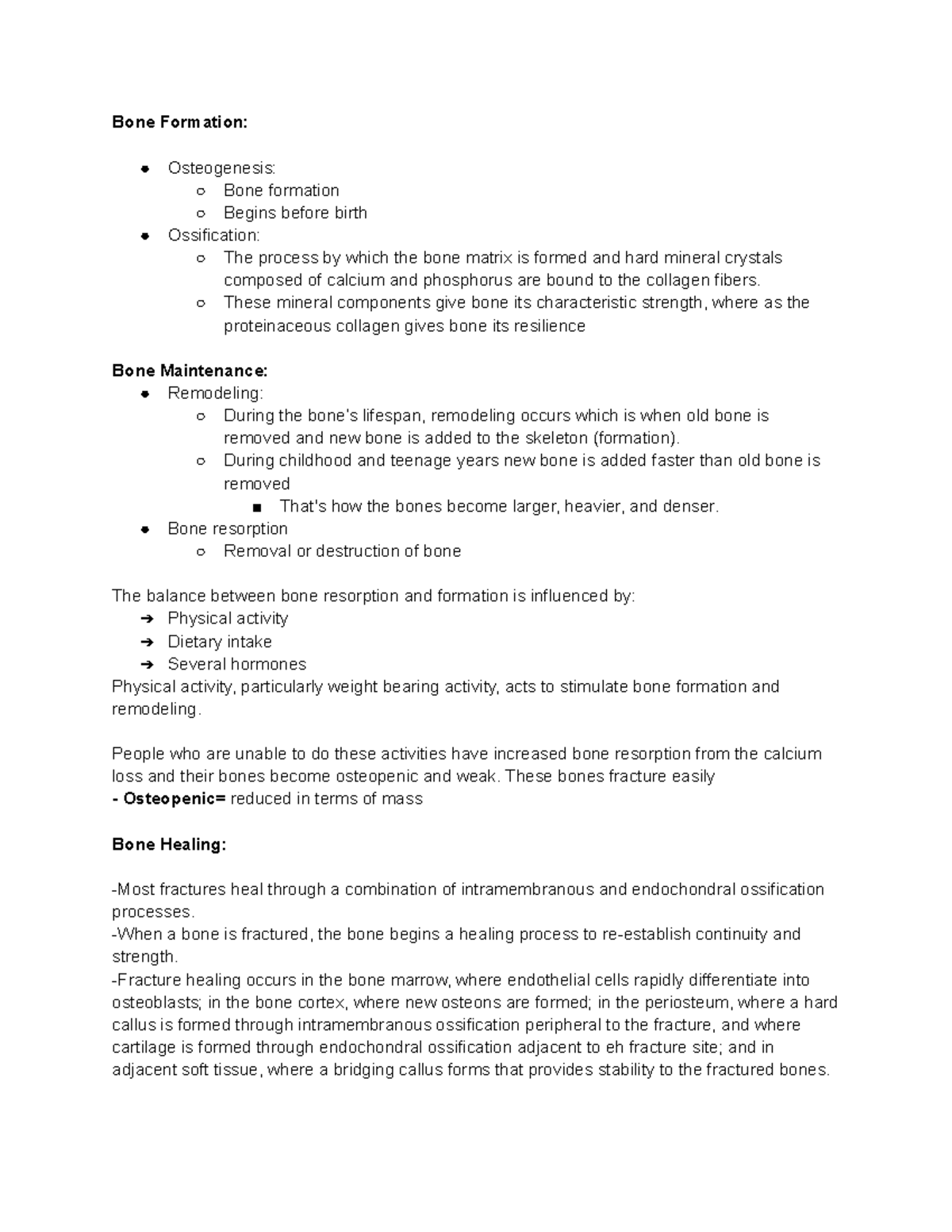 Bone Formation: - Bone Formation: Osteogenesis: Bone formation Begins ...