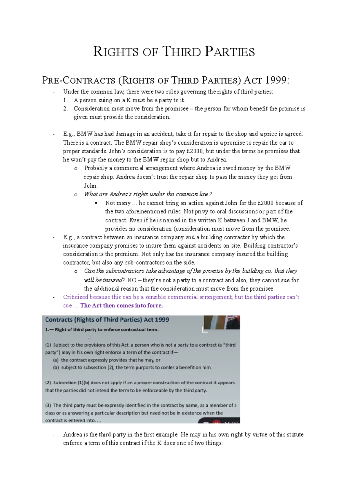 Rights of Third Parties - RIGHTS OF THIRD PARTIES PRE-CONTRACTS (RIGHTS OF THIRD PARTIES) ACT ...