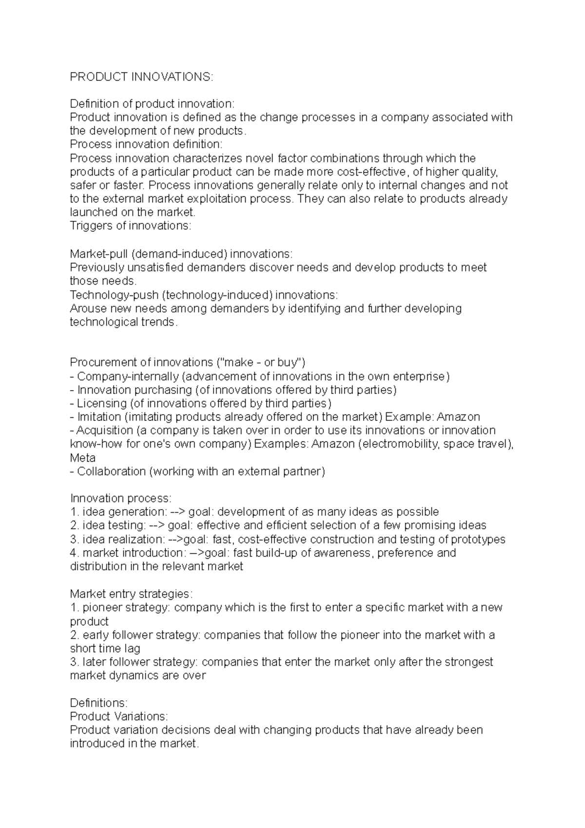 Product Innovations - International Marketing - PRODUCT INNOVATIONS ...