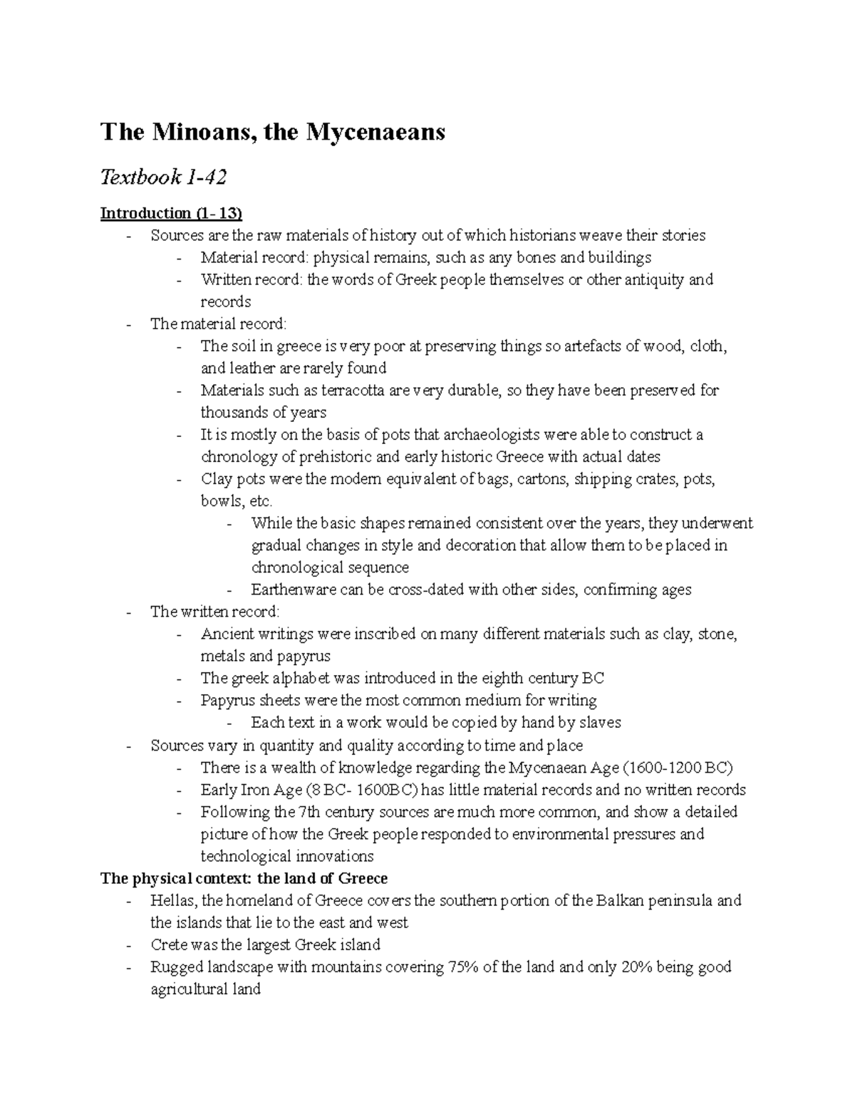 Chap 1 Classics - Summary A Brief History of Ancient Greece - The ...