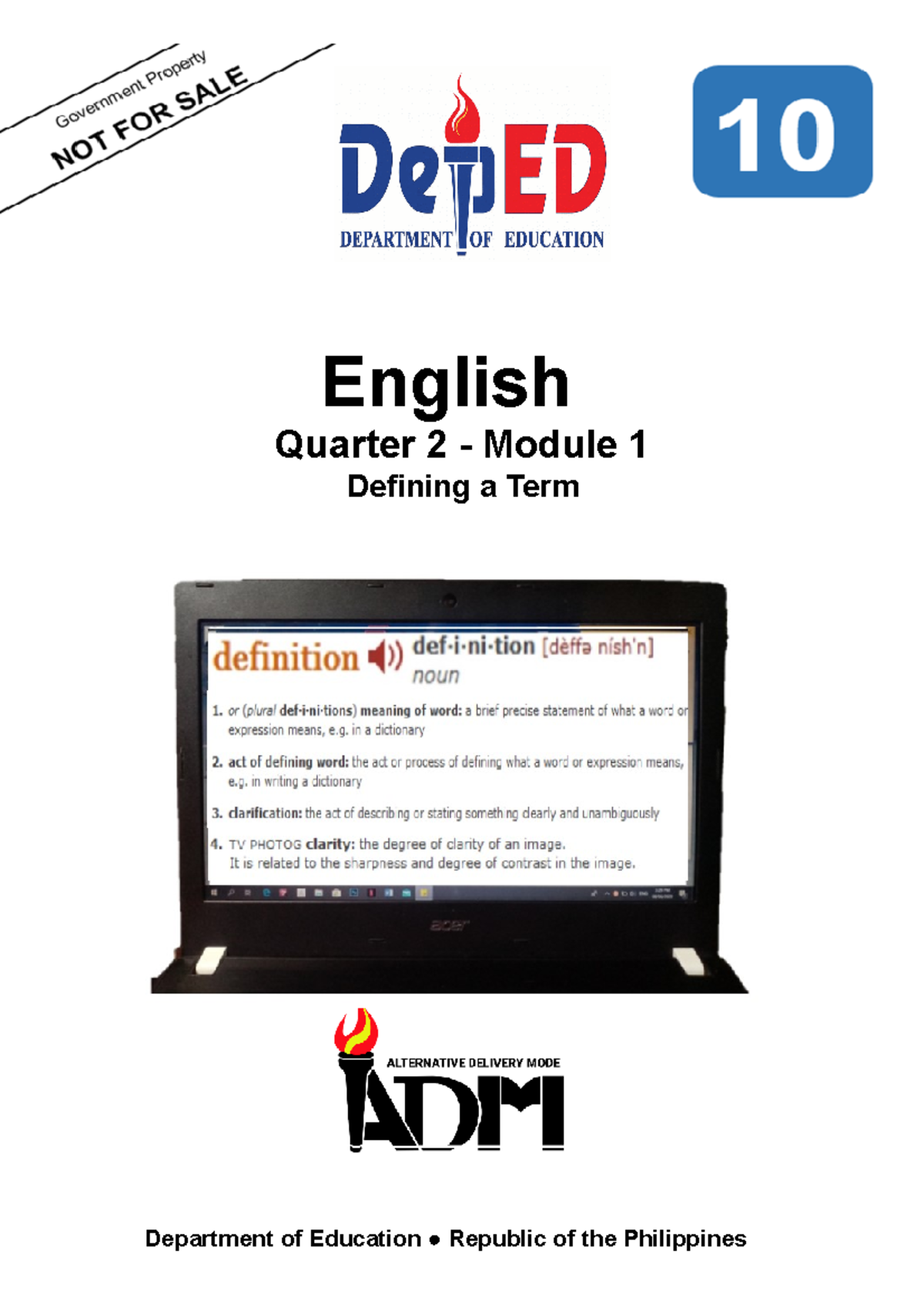 English 10 q2 mod1 defining a term - Management Science - Xavier - Studocu