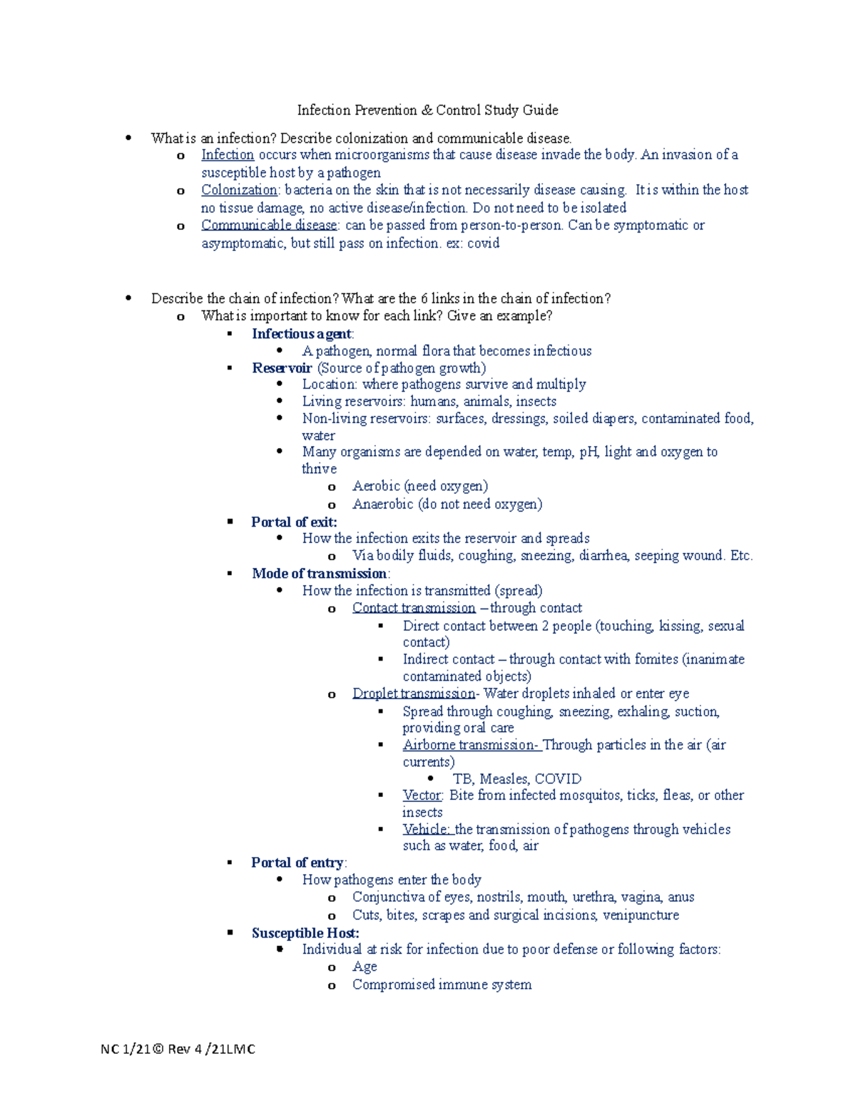 Infection Prevention Study Guide rev 4 21 - Infection Prevention ...