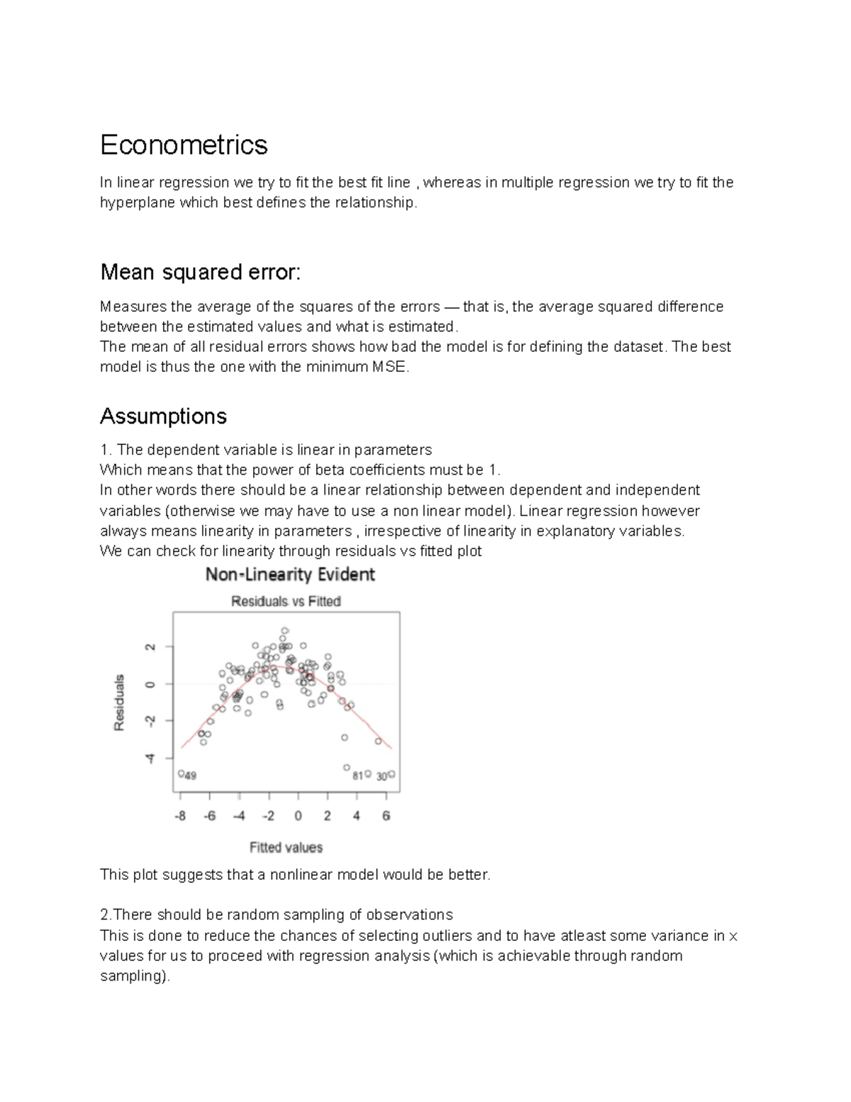 Econometrics 230127 185600 - Econometrics In linear regression we try ...