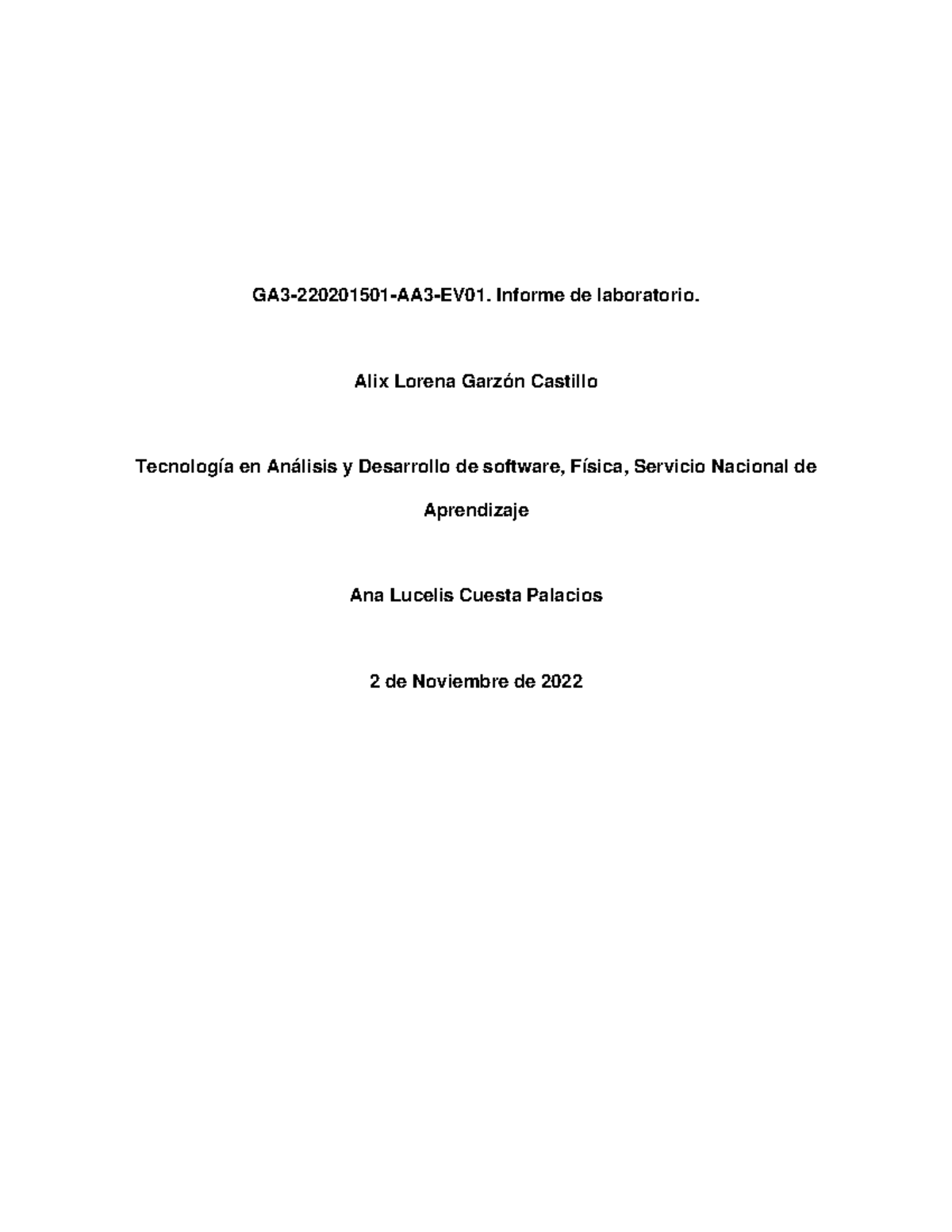 GA3-2202015 01-AA3-EV01. Informe de laboratorio - GA3- 220201501 - AA3 ...