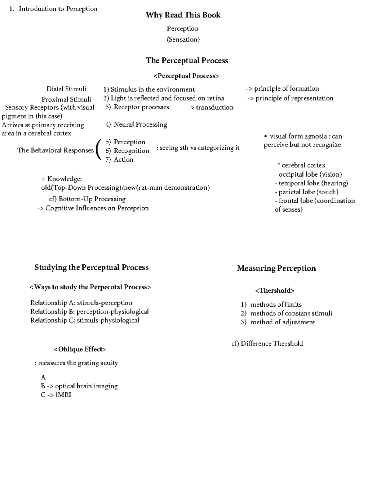 Chapter 1_Sensation and Perception - Introduction to Perception Why ...