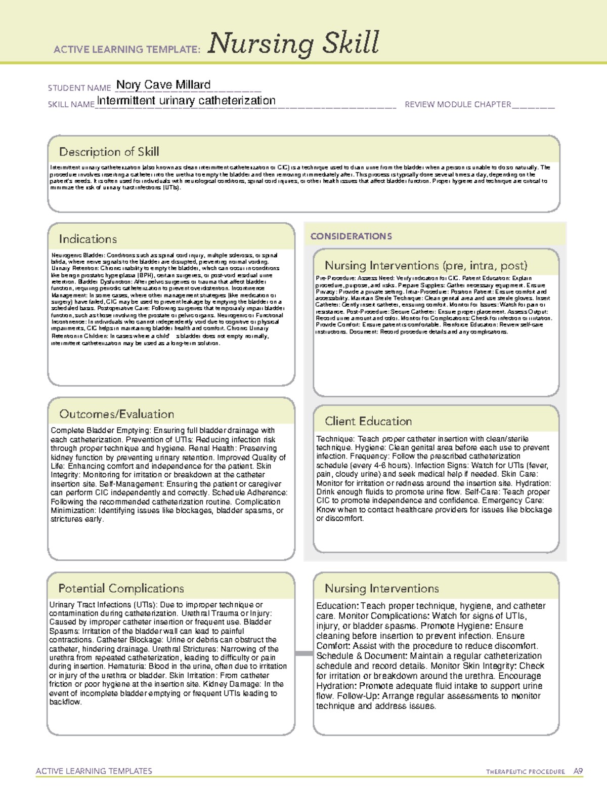 Intermittent Urinary Catheterization - ACTIVE LEARNING TEMPLATES ...