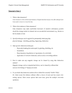 IT Tutorial 1 Part 1 (answer) - Chapter 1 Security Concepts BMIT2703 Information and IT Security ...
