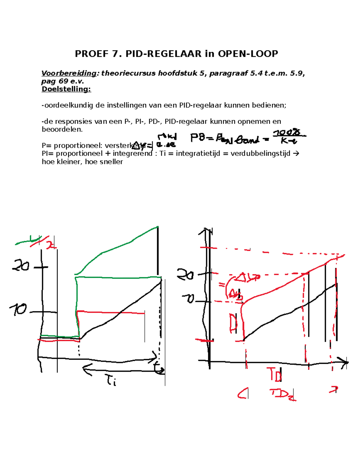Proef 7 PID Open Loop - dit verslag bevat de nodige informatie over de ...