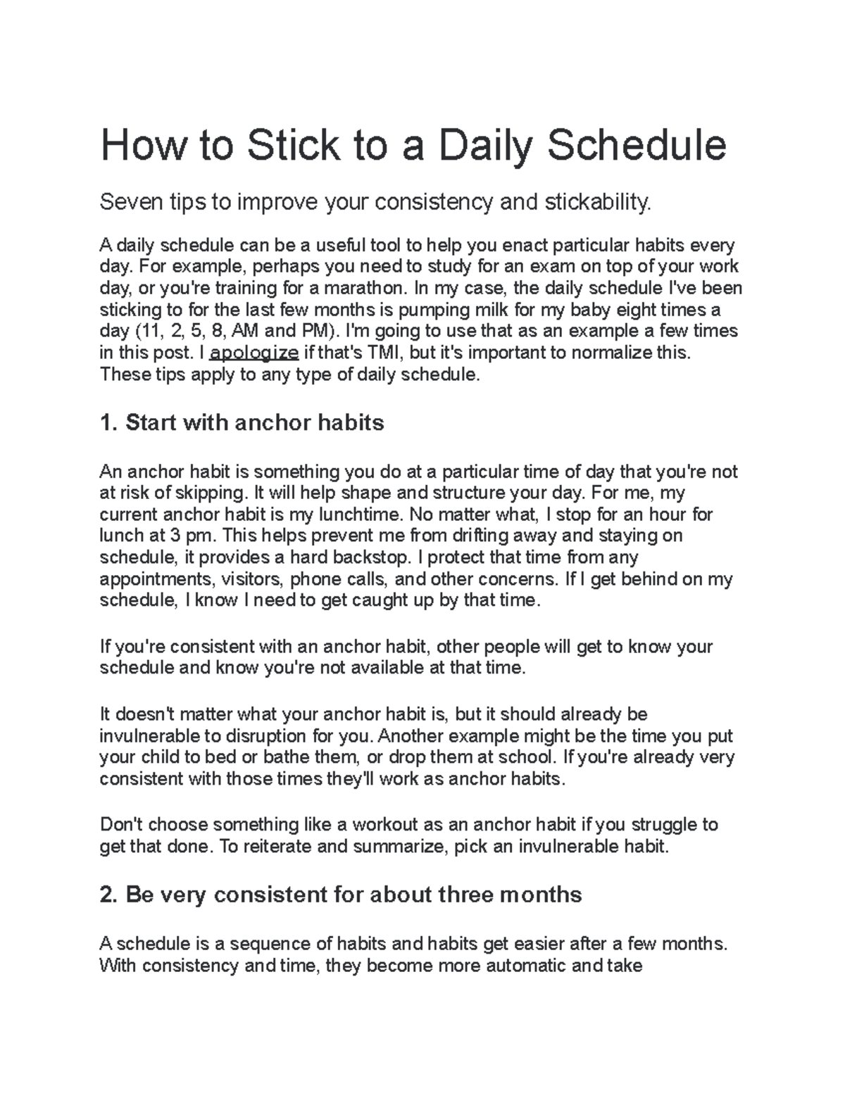 How to Stick to a Daily Schedule - A daily schedule can be a useful ...