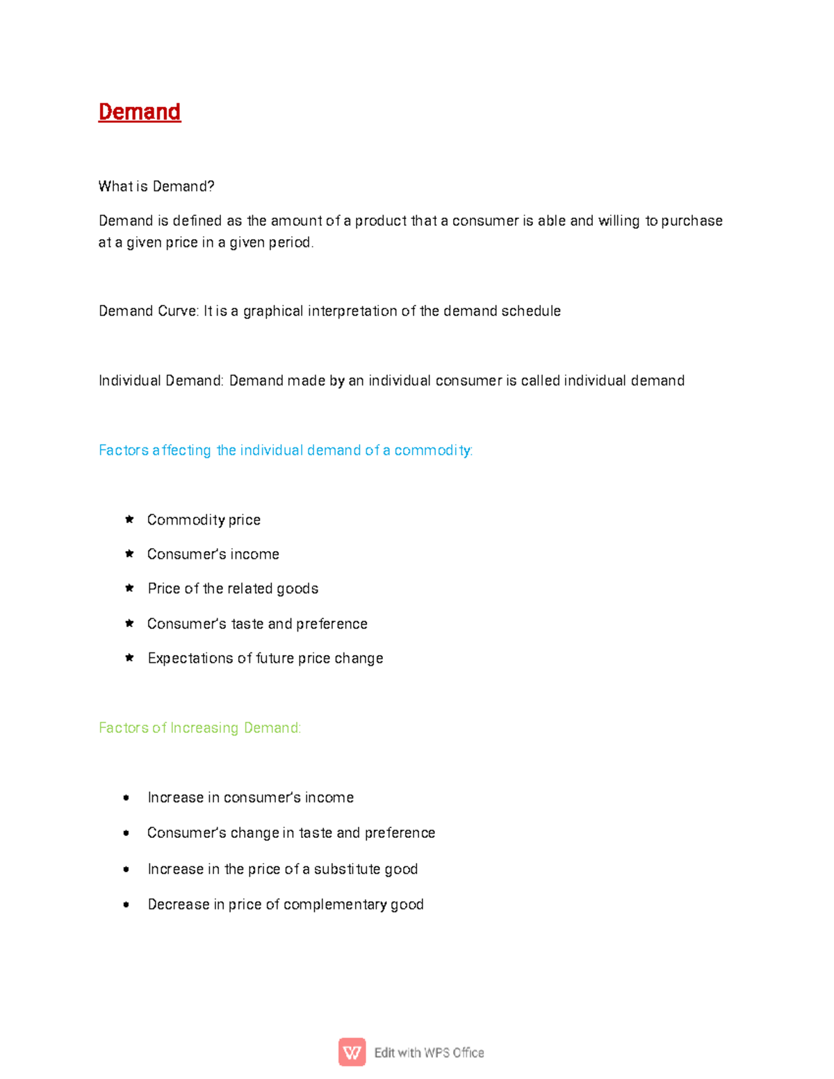 Demand-WPS Office - Demand- factors affecting demand , types of goods ...