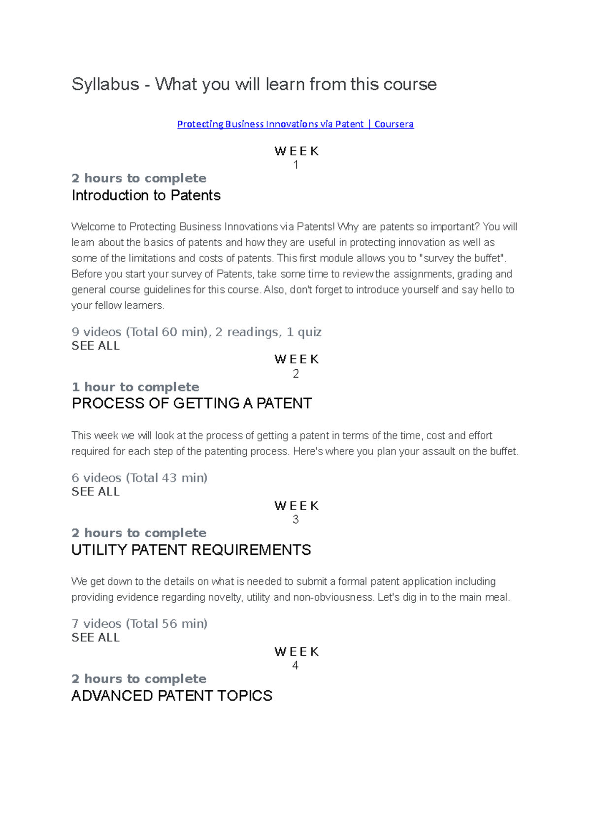 Patent Writing - Syllabus - What you will learn from this course ...