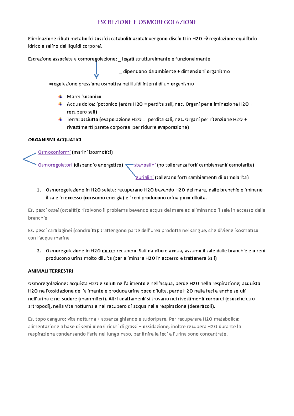 5. Escrezione E Osmoregolazione - ESCREZIONE E OSMOREGOLAZIONE ...