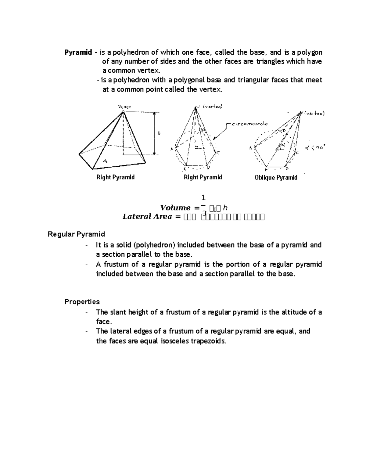 Menstruation OF Solid Triangles - Pyramid - is a polyhedron of which ...