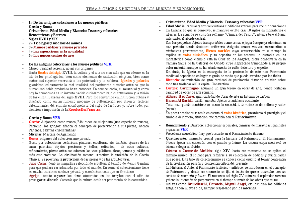 2 Tema 2 Origen e historia de los museos y exposiciones - TEMA 2: ORIGEN E HISTORIA DE LOS ...