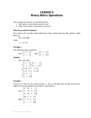 Lesson 3 - Unary Operation - MATRIX Unary Matrix Operations After ...