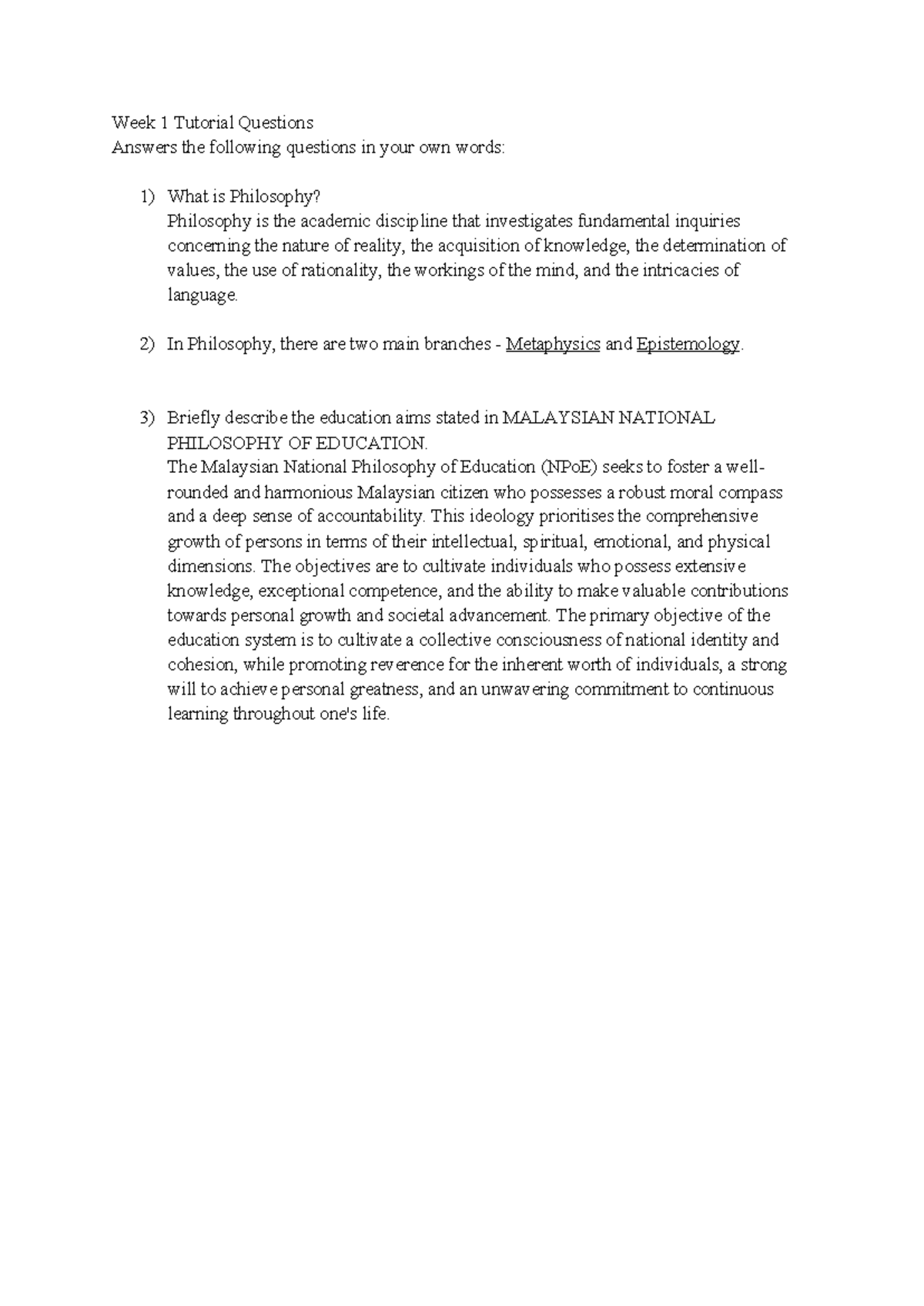 Week 1 Tutorial Questions - Week 1 Tutorial Questions Answers the ...