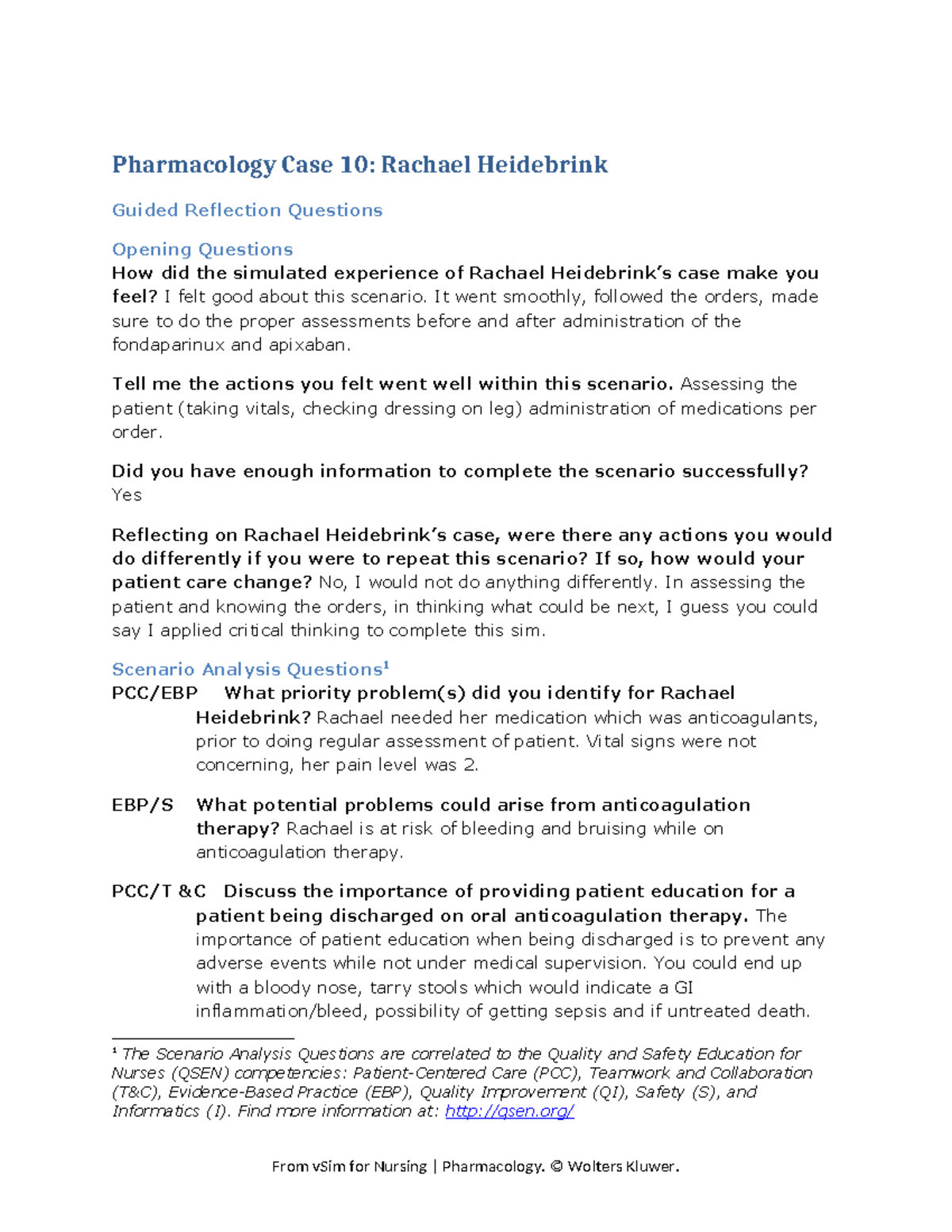 2 - VSIM - Pharmacology Case 10: Rachael Heidebrink Guided Reflection ...